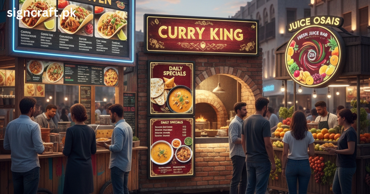 Digital Menu Boards for Street Food Vendors - Sign Craft
