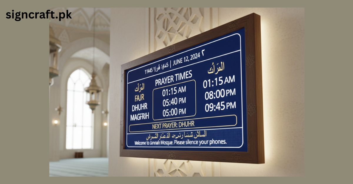 LED Boards for Mosques: Prayer Times and Announcements - Sign Craft