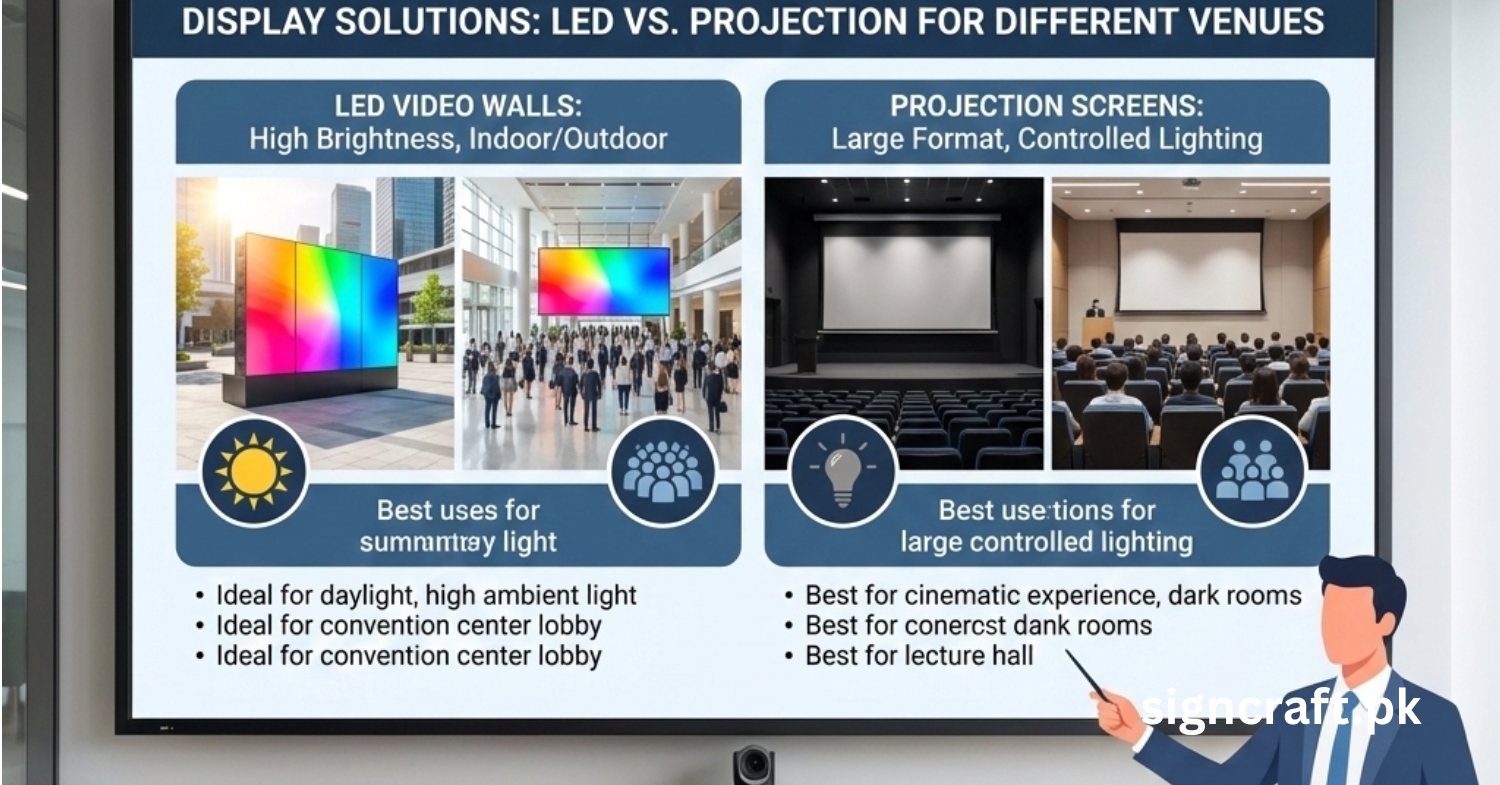 LED vs Projection Screens: Best for Different Venues - Sign Craft