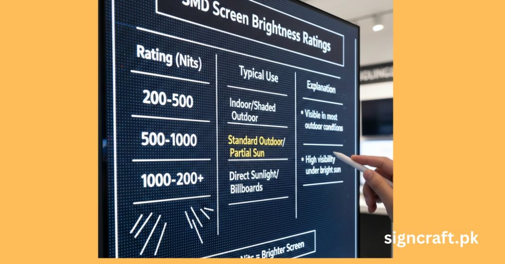 SMD Screen Brightness Ratings Explained - Sign Craft